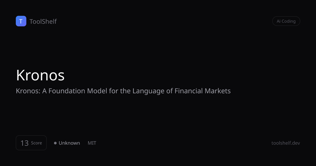 Kronos — Kronos: A Foundation Model for the Language of Financial ...