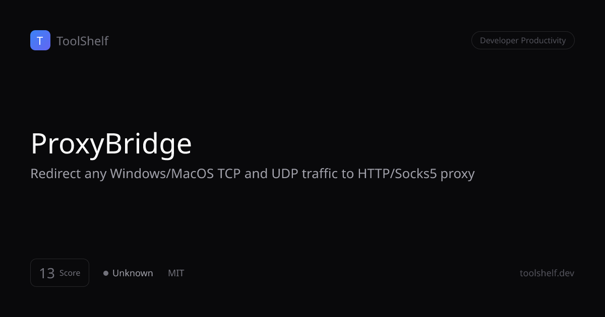 ProxyBridge — Redirect any Windows/MacOS TCP and UDP traffic to HTTP ...